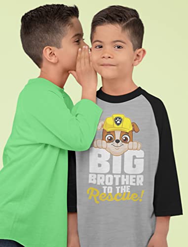 Big Brother Shirt for Toddler Rubble Paw Patrol 3/4 Sleeve Baseball Jersey Toddler Shirt Dark Gray 4T