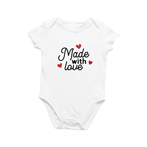 Onesie Organic Baby One Piece Valentine's Bodysuit, 0-12 Months - Made With Love (6-9 Months)