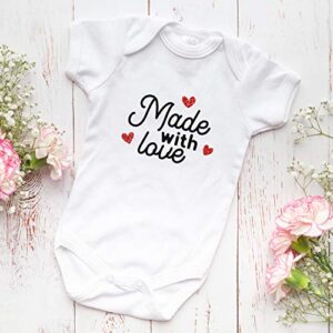 Onesie Organic Baby One Piece Valentine's Bodysuit, 0-12 Months - Made With Love (6-9 Months)