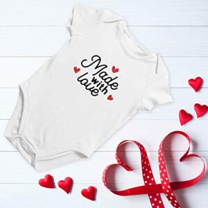 Onesie Organic Baby One Piece Valentine's Bodysuit, 0-12 Months - Made With Love (6-9 Months)