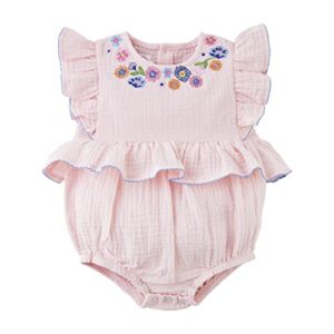 mud pie girls flower bubble, pink, 3-6 months