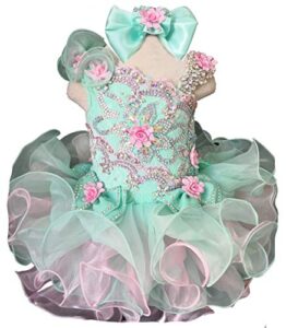 jenniferwu g003as infant toddler baby newborn little girl’s pageant party birthday dress blue size12-18m