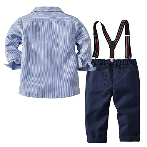 Baby Boys Long Sleeve Gentleman Outfits Suits Set,Shirt+ Pants+Suspenders,6-9M