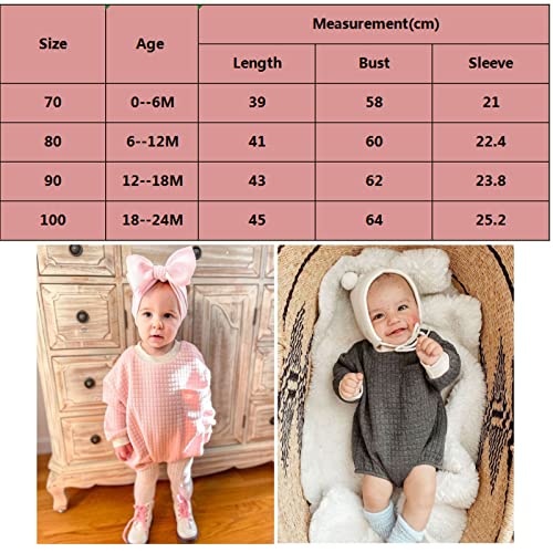 Baby Girl Boy Fall Clothes Quilted Sweatshirt Romper Solid Color Long Sleeve Onesie Shirt Cute Infant Winter Clothing (Cream,0-6 Months)