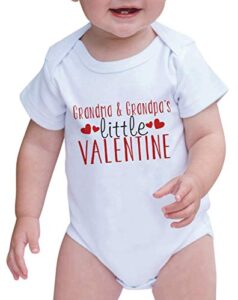 7 ate 9 apparel unisex baby’s grandma & grandpa’s valentine onepiece 3-6 months red