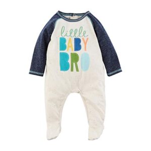 mud pie boys’ baby bro sleeper, blue, 3-6 months