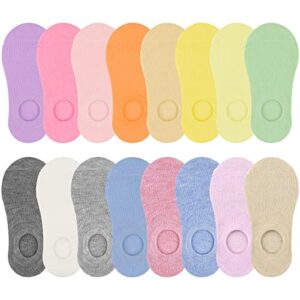 poroka 16 pairs no show socks anti-slip low cut kid socks kids half cushion socks for girls boys