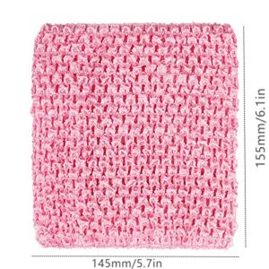 Andux 6 Inch Assorted Colors Baby Girl Crochet Tutu Tube Tops Chest Wrap Wide Crochet Headbands Pack of 4 ETMX-01 (White + Beige + Light Pink + Medium Pink)