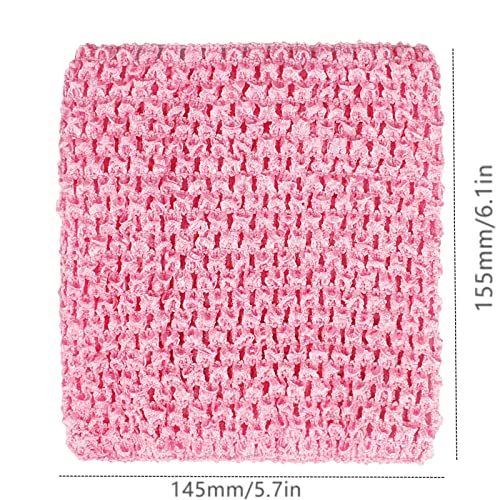 Andux 6 Inch Assorted Colors Baby Girl Crochet Tutu Tube Tops Chest Wrap Wide Crochet Headbands Pack of 4 ETMX-01 (White + Beige + Light Pink + Medium Pink)