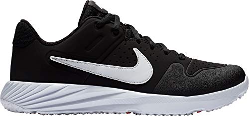 Nike Kid's Alpha Huarache Varsity Turf Baseball Cleats (Black/White, 4 M US)