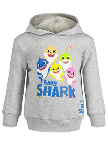 Pinkfong Baby Shark Little Boys Fleece Pullover Hoodie Grey 6