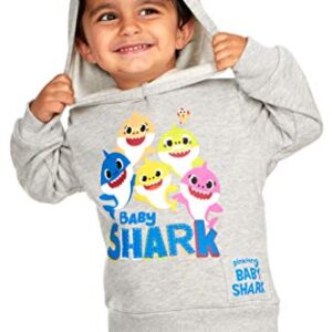 Pinkfong Baby Shark Little Boys Fleece Pullover Hoodie Grey 6