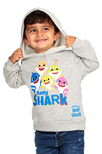 Pinkfong Baby Shark Little Boys Fleece Pullover Hoodie Grey 6