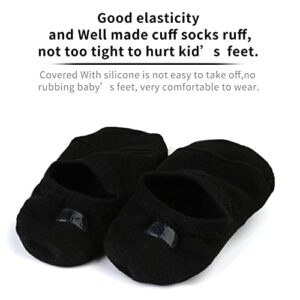 Auranso 10 Pack Toddler Boys Girls Thin No Show Socks Black Grey 3-4T