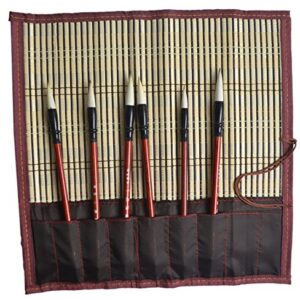 Bamboo Calligraphy Brush Holder Rollup Protection 15"x14"- Large (1)