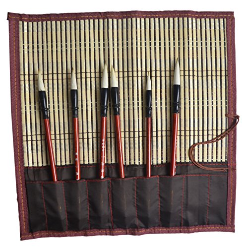 Bamboo Calligraphy Brush Holder Rollup Protection 15"x14"- Large (1)