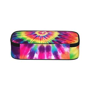 Gocerktr Colorful Tie Dye Pencil Case Large Capacity Pencil Bag Double Zippers Pen Bag with Compartments Multifunction Makeup Bag for Women