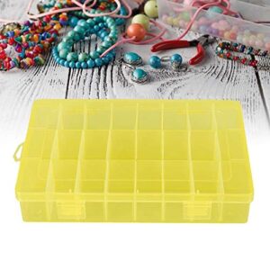 Vruping Jewelry Box Organizer Storage, 24 Grids Adjustable Jewelry Box, Plastic Detachable Beads Earrings Storage Case Jewelry Divider Container Jewelry Organizer Case(Yellow)