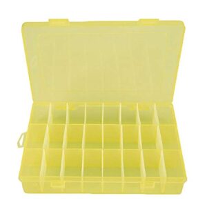 Vruping Jewelry Box Organizer Storage, 24 Grids Adjustable Jewelry Box, Plastic Detachable Beads Earrings Storage Case Jewelry Divider Container Jewelry Organizer Case(Yellow)