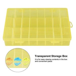 Vruping Jewelry Box Organizer Storage, 24 Grids Adjustable Jewelry Box, Plastic Detachable Beads Earrings Storage Case Jewelry Divider Container Jewelry Organizer Case(Yellow)