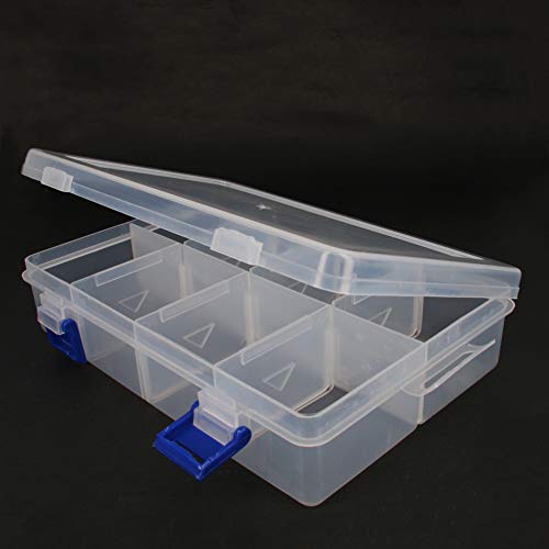 Heyiarbeit Plastic Organizer Container Storage Box Adjustable Divider Removable Grid Compartment, Premium Small Parts Organization(8 grids, Clear x 1)