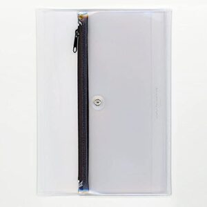 daigo isshoni. n1866 notebook cover with pencil case, b6 compatible, pvc, clear