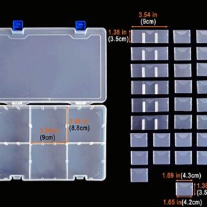 Qualsen 34 Grid Plastic Storage Box and 18 Grid Removable Compartment Box