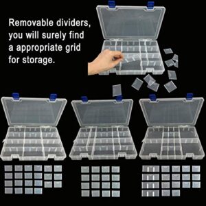 Qualsen 34 Grid Plastic Storage Box and 18 Grid Removable Compartment Box