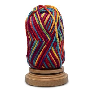 GOODROPRO Yarn Ball Holder - Made from Sustainable Beech Wood - Helps You in The Process of Crocheting or Knitting - String Dispenser - Complete with Set of 2 Bamboo Crochet Hooks