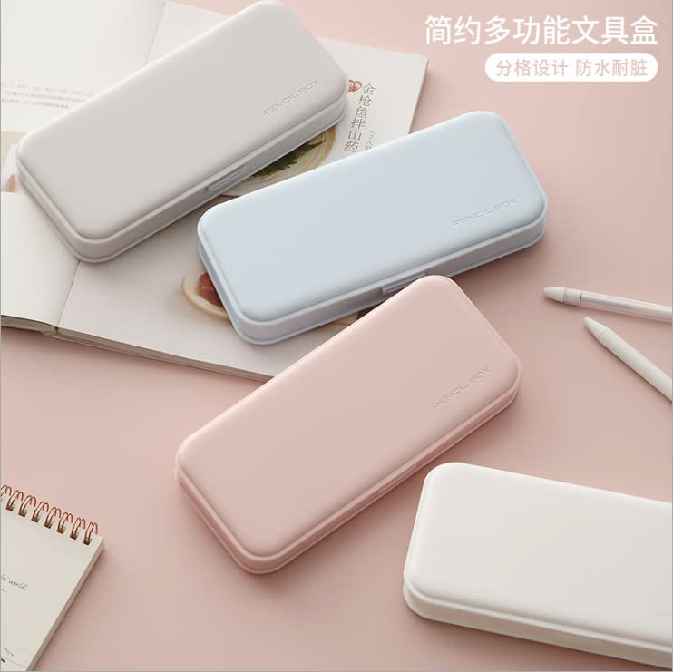 Sluxa Senior Advanced frosted touch pencil box for kids, Cute plastic box for girls ,Large capacity for adults, Hard crayon box storage for school office suppliers.