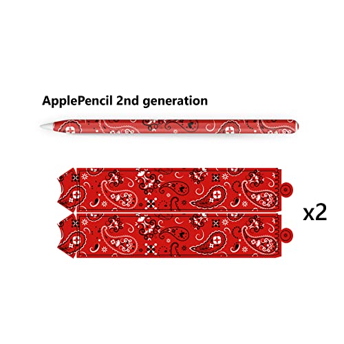 TACKY DESIGN Red Bandana Skin Compatible with Apple Pencil Skin- Vinyl 3m, Seamless Pencil Sticker, Apple Pencil Cover Full wrap (2nd Generation)