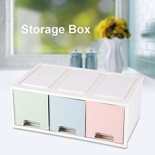 Desktop Storage Boxes, Plastic Stacking Drawers Jewelry Storage Drawers Storage Containers for Storing Parts Stationery Craft Jewelry Cosmetics (B)