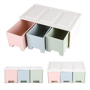 Desktop Storage Boxes, Plastic Stacking Drawers Jewelry Storage Drawers Storage Containers for Storing Parts Stationery Craft Jewelry Cosmetics (B)