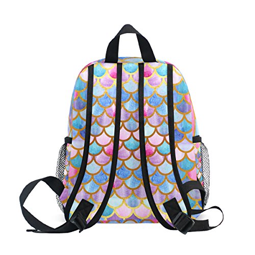 ZZKKO Beach Ocean Sea Colorful Mermaid Scale Kids Backpack Pre-School Bag for Kindergarten Toddler Boy Girls