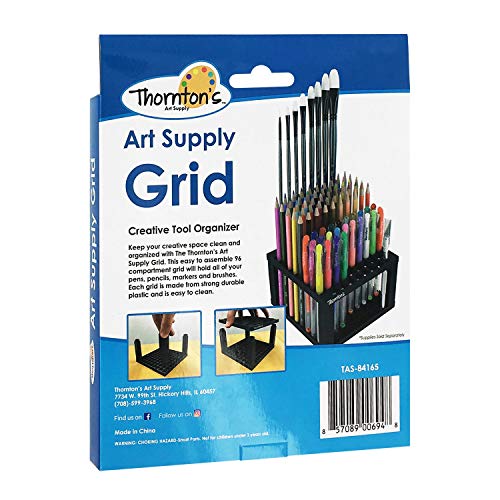 Thornton's Art Supplies Thornton's Art Supply Grid Plastic 96 Capacity Marker Art Brush Storage Stand Holder