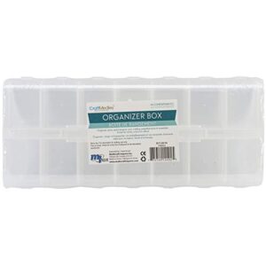 multicraft craft medley pb803 organizer box with snap lid, 9in by 4in by 1in