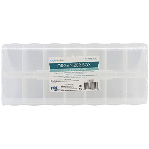 Multicraft Craft Medley PB803 Organizer Box with Snap Lid, 9in by 4in by 1in