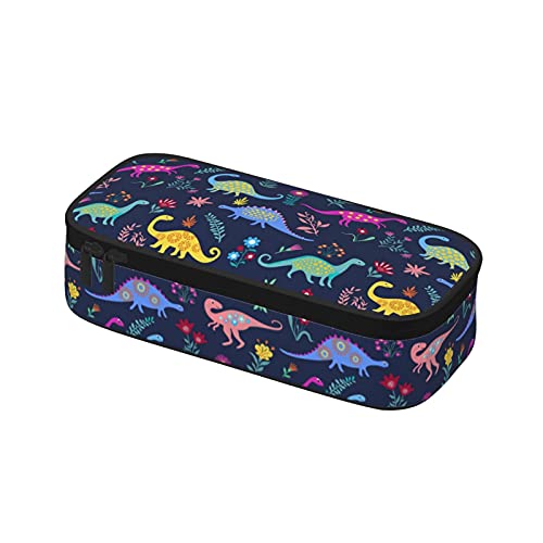 Gocerktr Dinosaurs Pencil Case Organizer Large Capacity with Compartments Pen Bag Multifunction Makeup Bag for Women