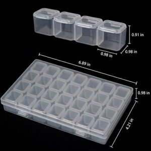 5D Diamond Painting Storage Containers,2 Packs 28 Grids,Diamond Painting Box and100 Number Label (M-2)