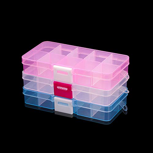 Plastic Rectangle Multifunctional Slot Adjustable Necklace Transparent Storage Box Case Holder Craft Organizer Beads Jewelry Container (Purple)