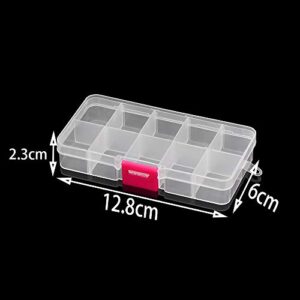 Plastic Rectangle Multifunctional Slot Adjustable Necklace Transparent Storage Box Case Holder Craft Organizer Beads Jewelry Container (Purple)