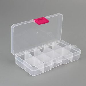 Reheyre Jewelry Organizer Box, 10 Grids Plastic Organizer Box with Dividers, Compartment Container Storage for Beads Crafts Jewelry Fishing Tackles B