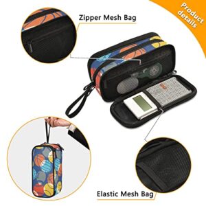 Vnurnrn Sports Balls Pencil Case Large Big Capacity Pen Case 3 Compartments Pencil Bag for Girls Boys Travel Bag Stationery Bag for College School Travel Kids Teens