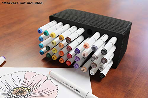 Polar Whale 4 Art Marker Storage Tray Organizers Pen Pencil Brush Storage Design Stand Supply Horizontal Storage Non-Scratch Non-Rattle Washable Compatible with Copic and More Each Holds 36