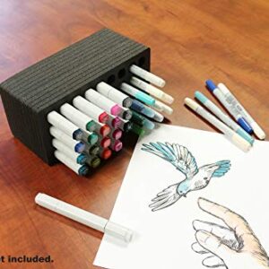 Polar Whale 4 Art Marker Storage Tray Organizers Pen Pencil Brush Storage Design Stand Supply Horizontal Storage Non-Scratch Non-Rattle Washable Compatible with Copic and More Each Holds 36