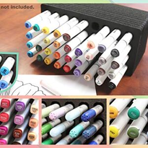 Polar Whale 4 Art Marker Storage Tray Organizers Pen Pencil Brush Storage Design Stand Supply Horizontal Storage Non-Scratch Non-Rattle Washable Compatible with Copic and More Each Holds 36