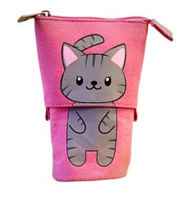 cute animal pencil case telescope telescopic pencil box (cat)