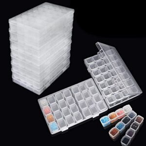 280 slots 10pcs diamond painting accessories storage containers, 5d diamond embroidery accessories storage containers, 28 grids plastic bead storage case containers for nail diamonds rhinestone