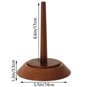 BarvA Double Wood Yarn Holder Advanced Metal Twirling Mechanism Lazy Susan Big Stand Ball Spindle Sewing Crocheting Tool Wool Cord Organizer Ribbon Storage Knitting Embroidery Thread Crochet Accessory