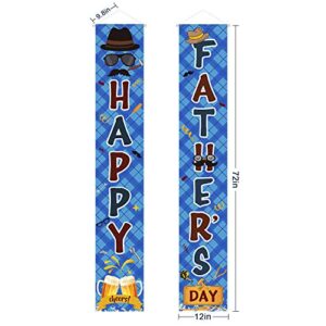 Fathers Day Decorations Porch Sign - Happy Father’s Day Banner Front Door Hanging Sign - Fathers Day Party Supplies for Indoor Outdoor